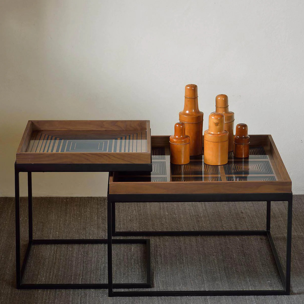 Ethnicraft Square Tray Coffee Table Set | Coffee Table | Ethnicraft